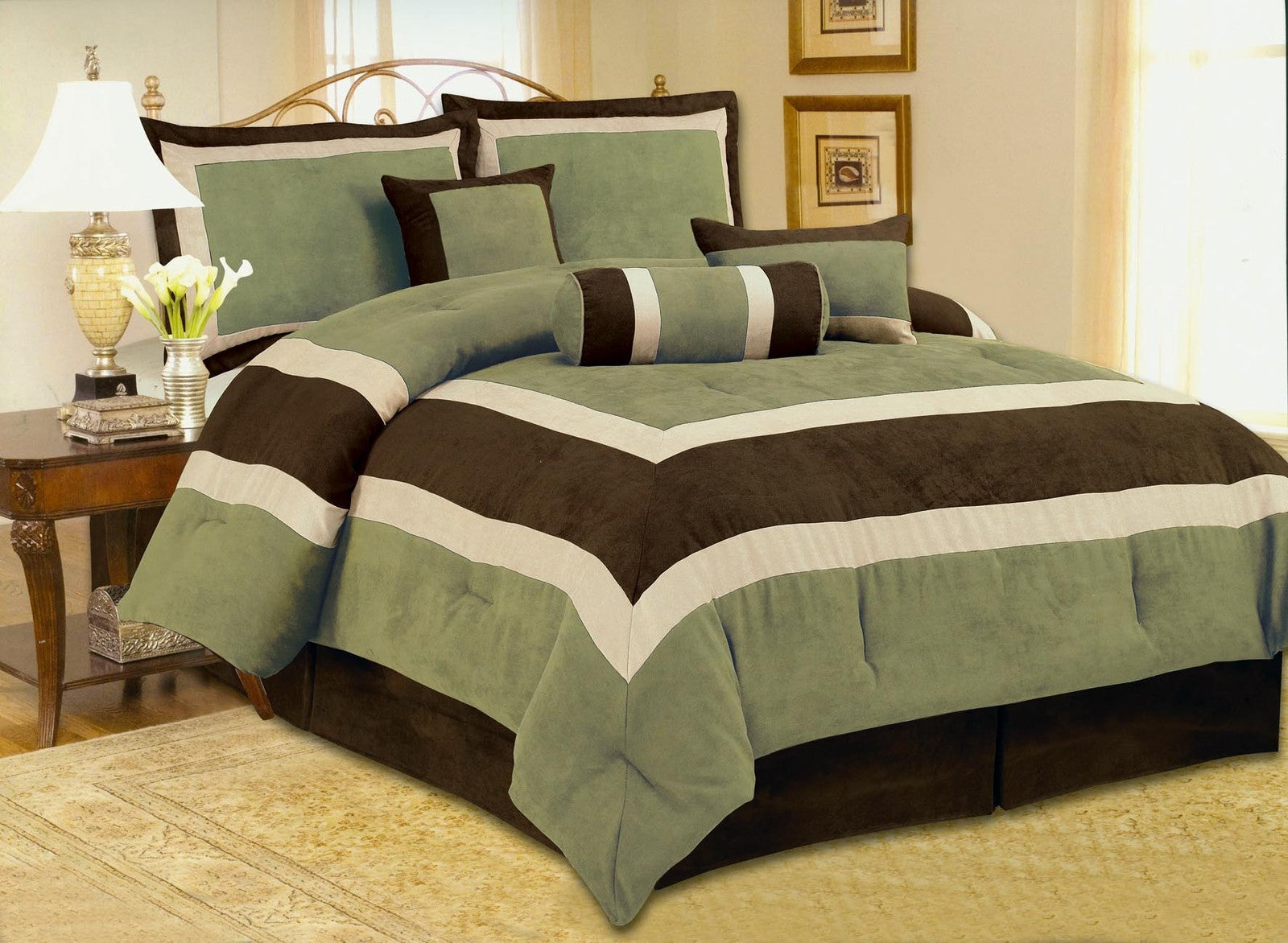 brown suede comforter